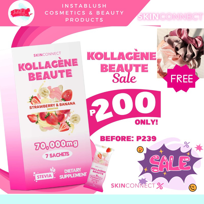 Skin Connect Kollagéne Beaute Strawberry & Banana | Shopee Philippines