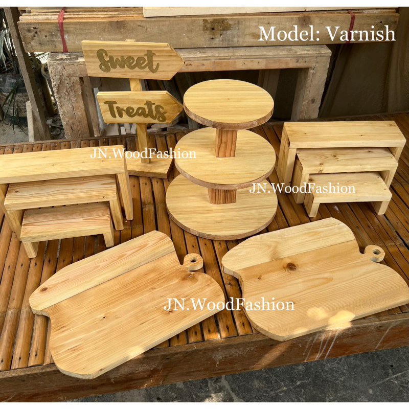 PROMO!!! Set of 6 items Cupcakestand Chopping Board Charcuterie Wood ...