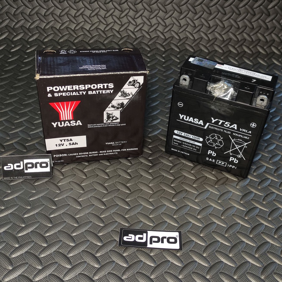 Genuine Yuasa Motorcycle Battery: YT5A (YB5L-B) 12V 5Ah Maintenance-Free Fully Sealed (VIETNAM ...