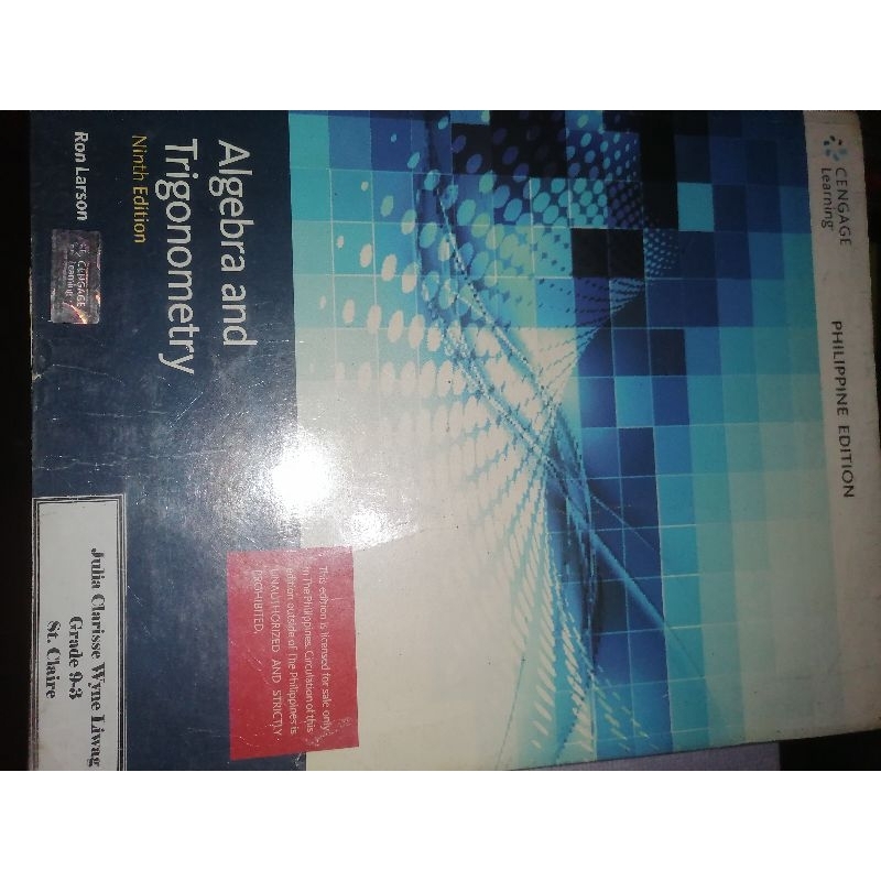Algebra and Trigonometry (9th Edition) by Larson | Shopee Philippines