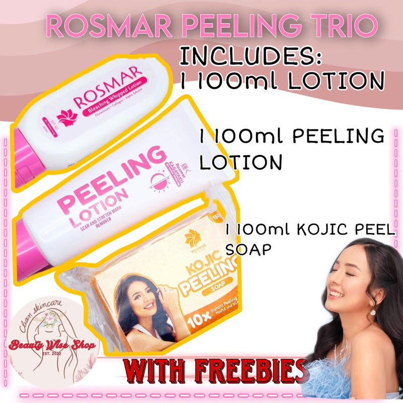 ROSMAR TRIO PEELING SET (PEELING LOTION+ KOJIC PEELING SOAP + WHIPPED ...