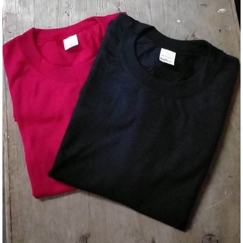 Softex T-shirt Black and Red Plain Round Neck for Adult | Shopee ...