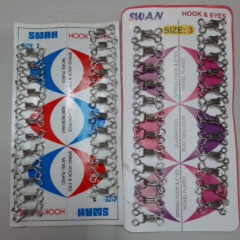 Swan Hook & Eye Fastener (2 Dozen Per Pad) | Shopee Philippines