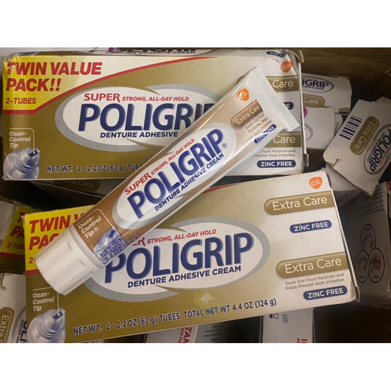 POLIGRIP DENTURE ADHESIVE 62gramsx2 | Shopee Philippines