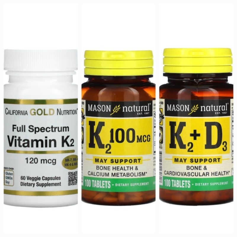 California Gold Vitamin K2 / Mason K2 + D3, Full Spectrum 120mcg, 60 or ...