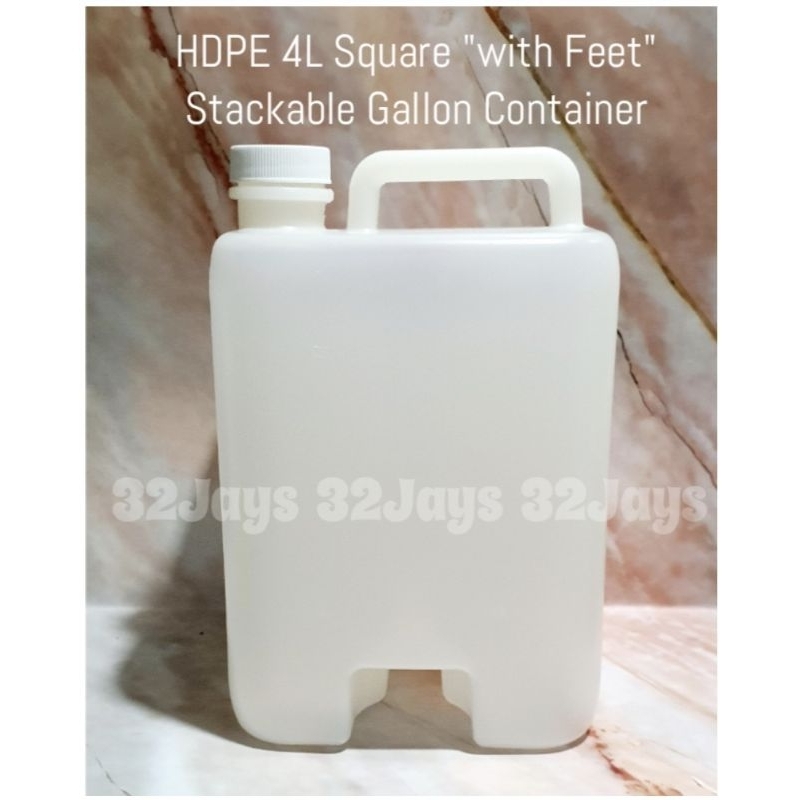 Plastic HDPE 4Liter or 3.8L Stackable Screw Cap Gallon Empty Plastic ...