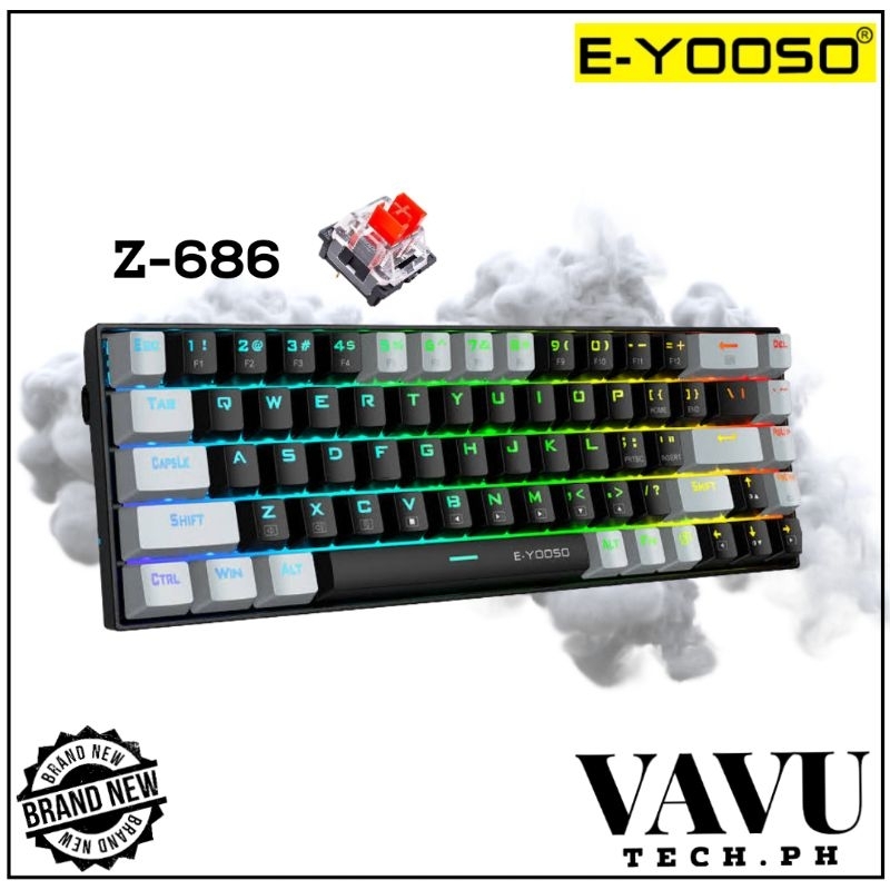 E-Yooso Z-686 RGB 68Keys 65% Mechanical Gaming Keyboard | Shopee ...