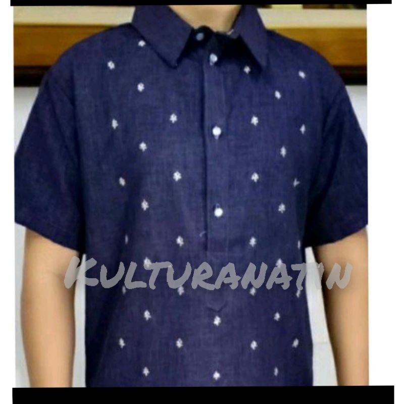 Polo Barong(Short Sleeves) Scattered Design | Shopee Philippines
