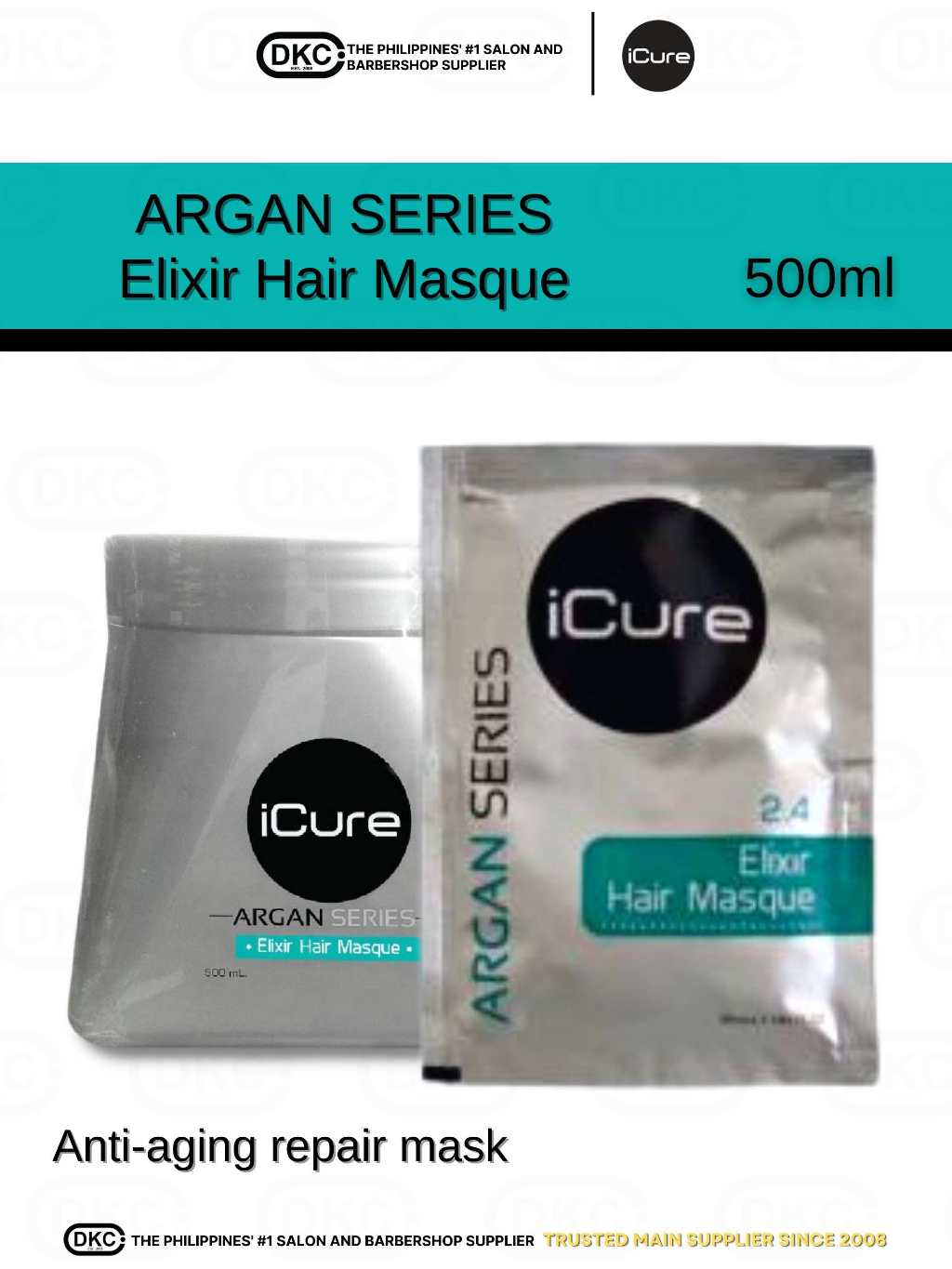iCure Argan Series Elixir Hair Mask for Dry and Damaged Hair Treatment ...