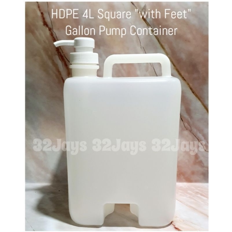 Round or Square Gallon w/ Legs & Pump Empty HDPE Plastic Bottle ...