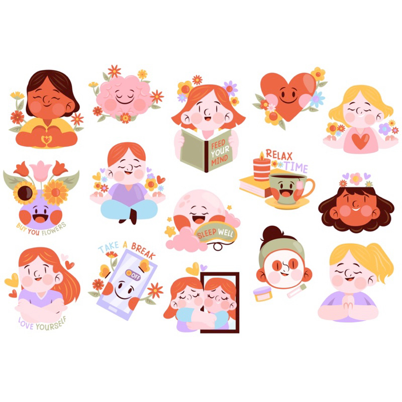 Die cut Stickers - Self Care | Shopee Philippines