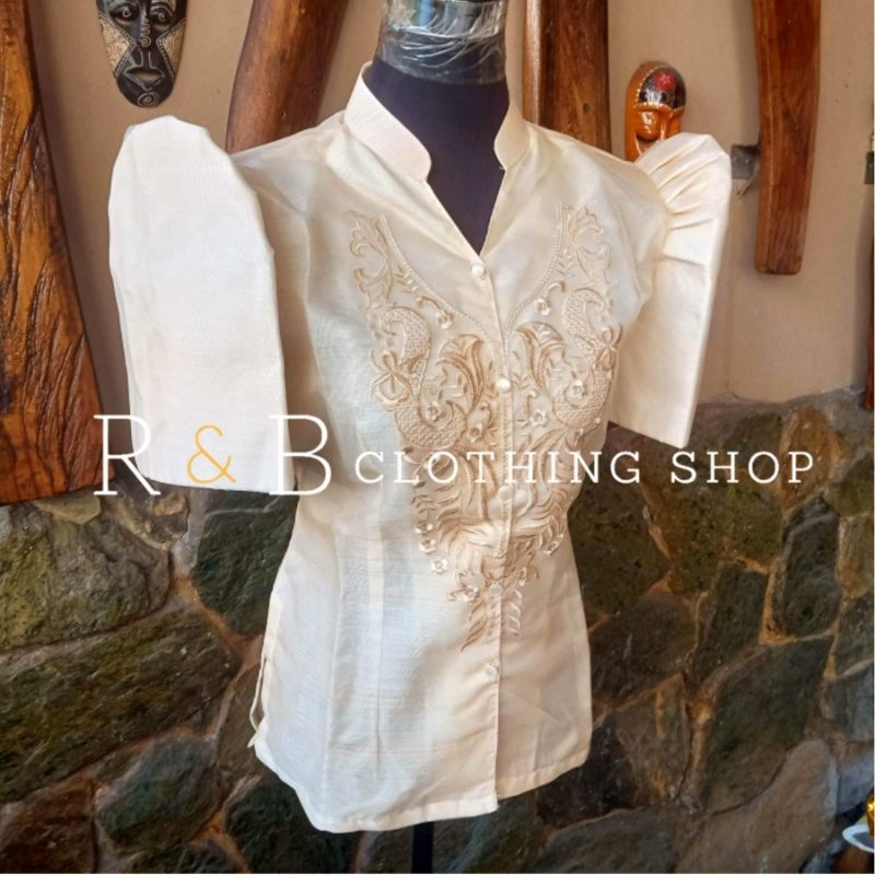 LADIES barong/filipiniana blouse /Filipiniana /Modern Blouses | Shopee ...