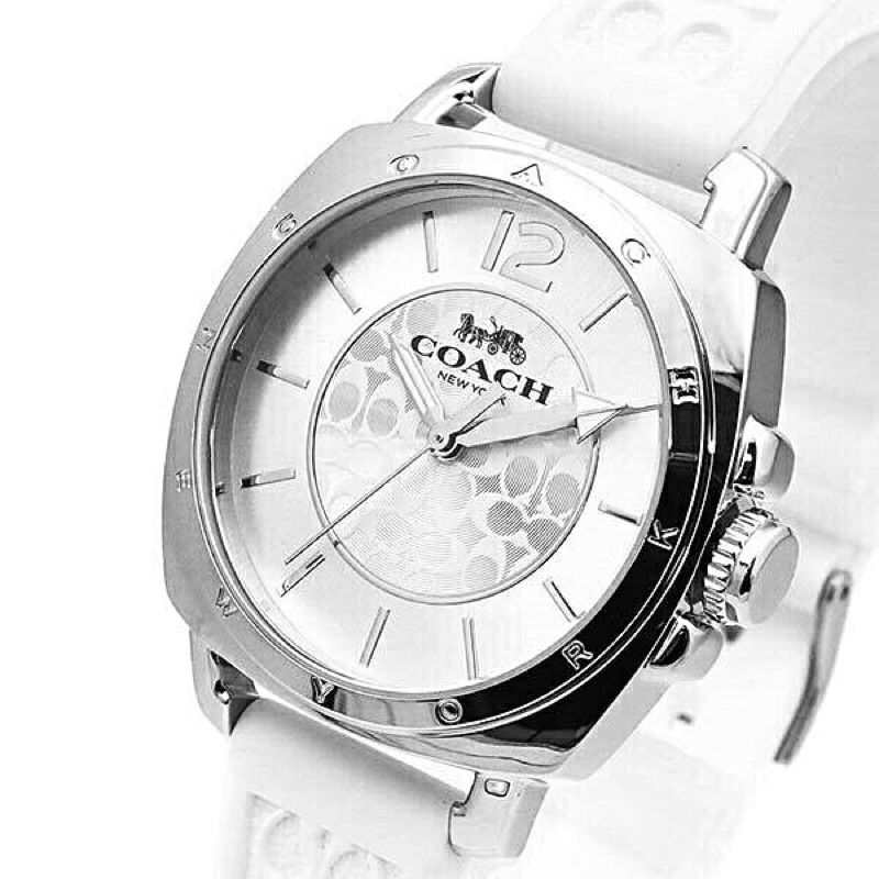 Coach Boyfriend Stainless Steel Signature White Rubber for Women ...