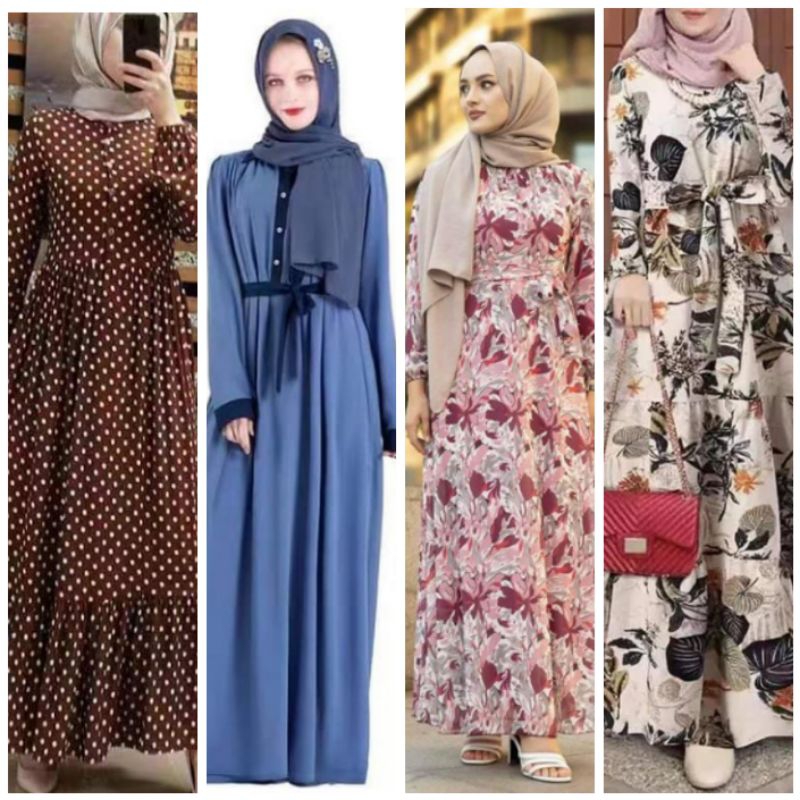 T1159 Casual Muslim Plus size Dress (FIT TO XL) | Shopee Philippines