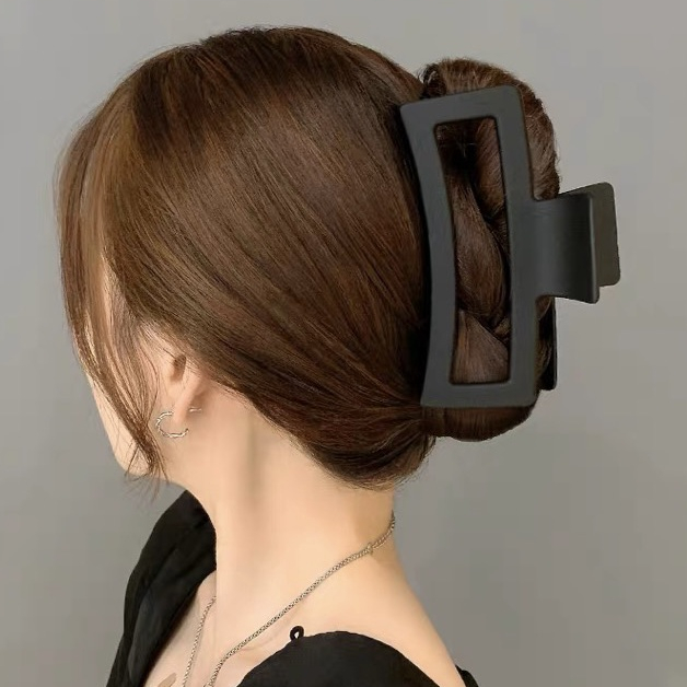 12.5cm Korean super large hair clamp milk tea series rectangle matte ...
