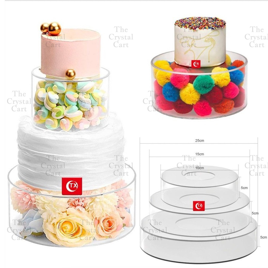 Transparent Acrylic Cake Separator Fillable Cake Spacer Decoration TCC ...