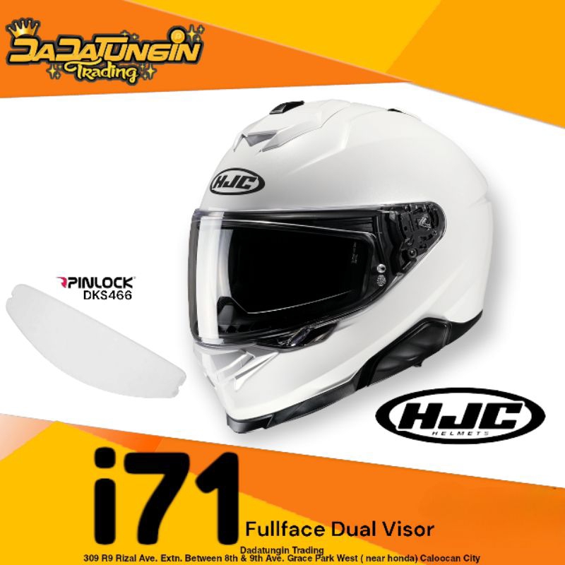 HJC i71 Fullface Dual Visor Helmet w/ Free Pinlock Antifog Visor ...