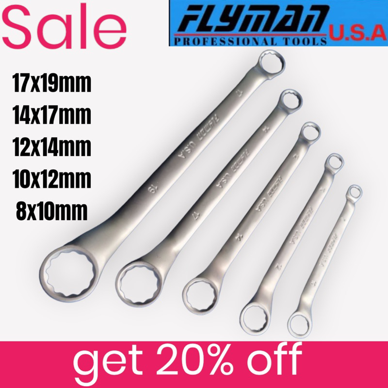 Box Wrench 8-19mm back to back Heavy Duty Flyman USA Original | Shopee ...