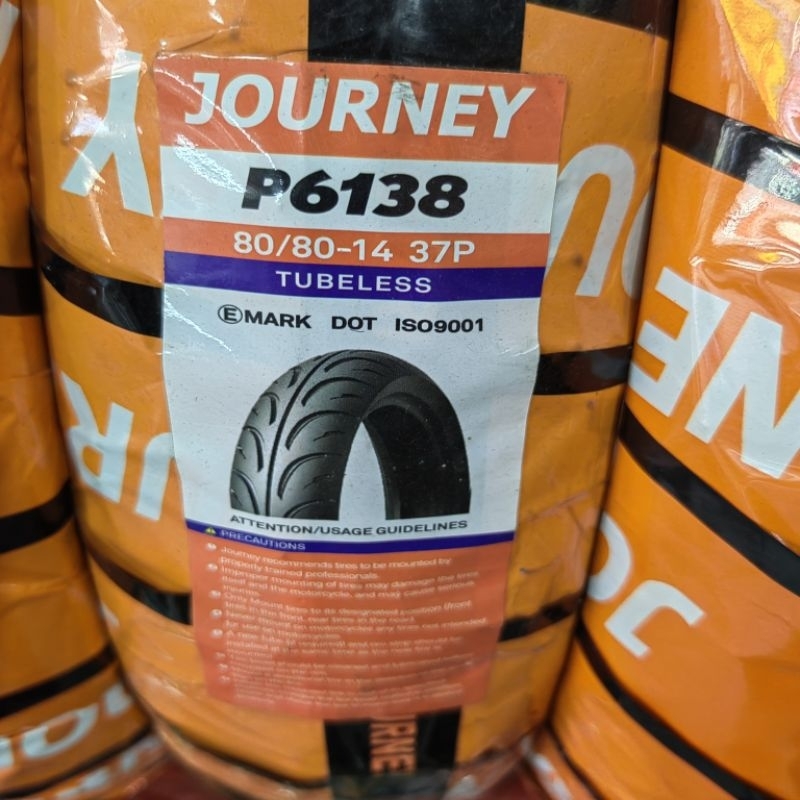 JOURNEY TUBELESS TIRES P6138 70/80/14 80/80/14 90/80/14 100/80/14 (FREE ...