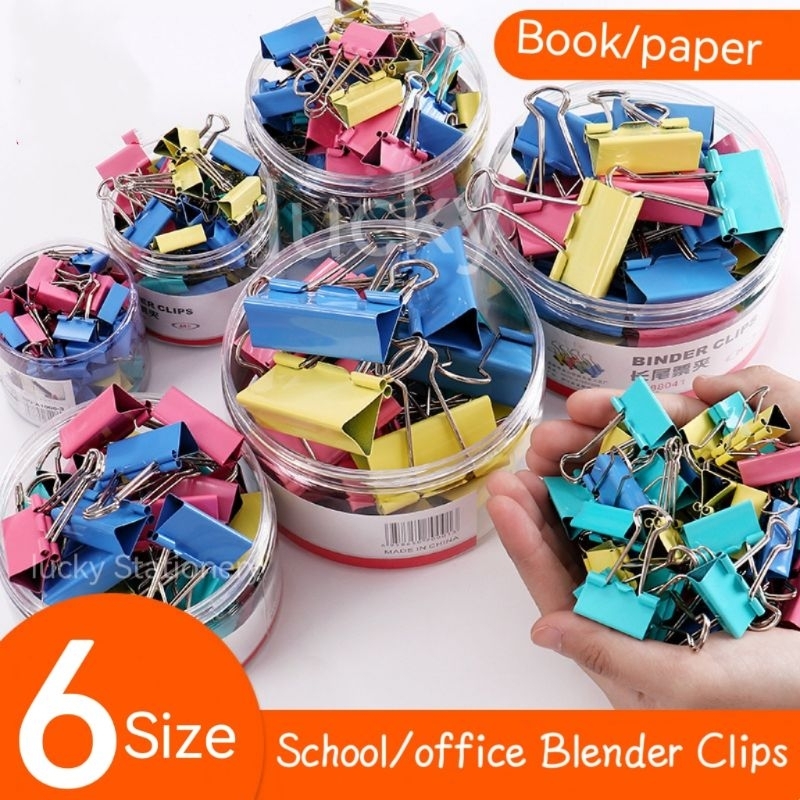 15mm / 19mm / 25mm / 32mm / 41mm / 51mm Colour Binder Clip Paper Double ...