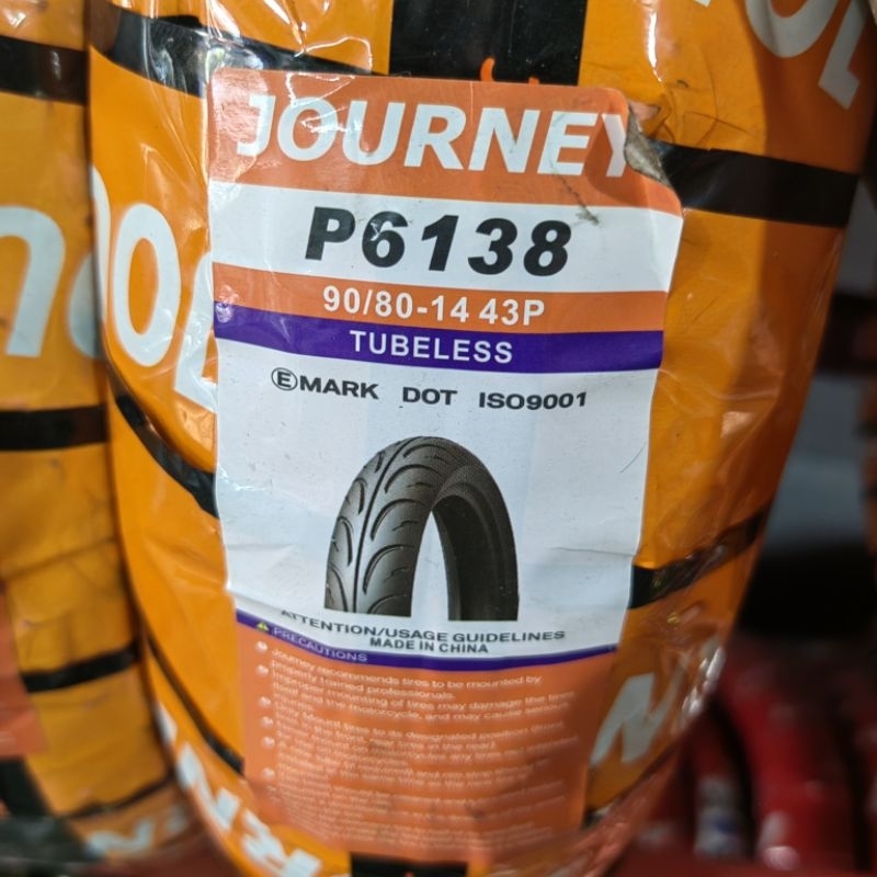JOURNEY TUBELESS TIRES P6138 70/80/14 80/80/14 90/80/14 100/80/14 (FREE ...
