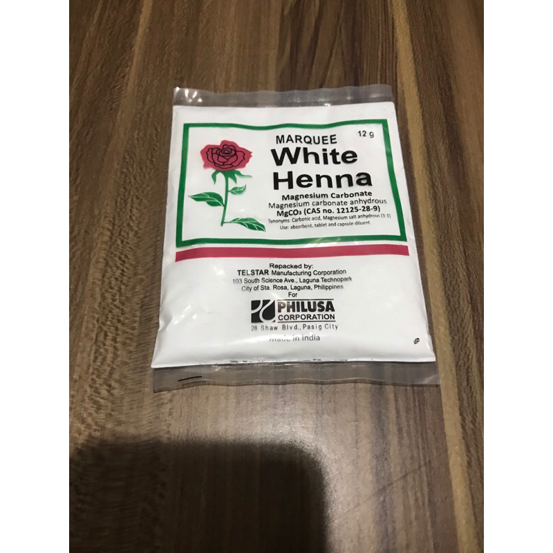 MARQUEE WHITE HENNA 12g for Skin Bleaching 100% Original | Shopee ...