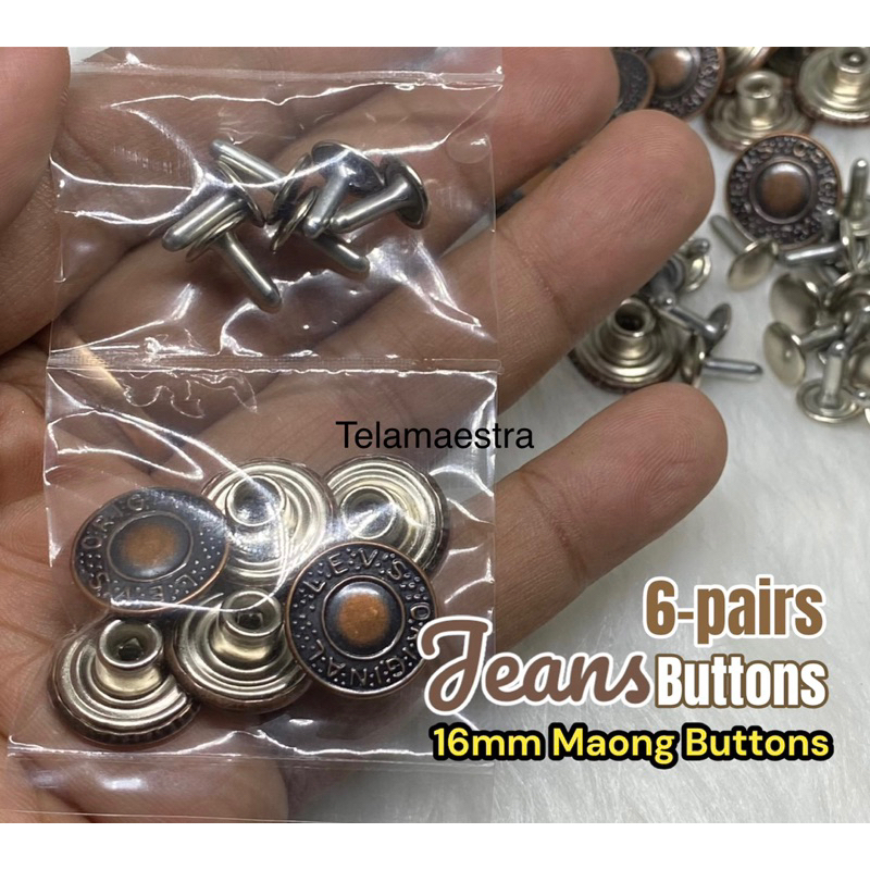 [6’s Lev’s] Rugged Metal Buttons Sewing DIY Heavy Duty Button | Shopee ...