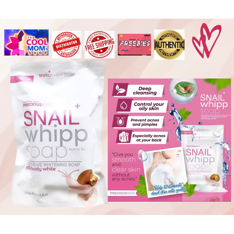 Snail Whipp Soap Thailand Intensive Whitening Soap x10 body white ...