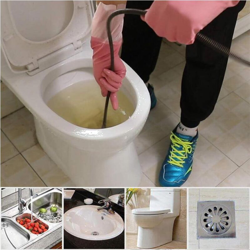 Toilet Plunger Electric Drill Spring Tube Clog Remover Kitchen Sewer ...