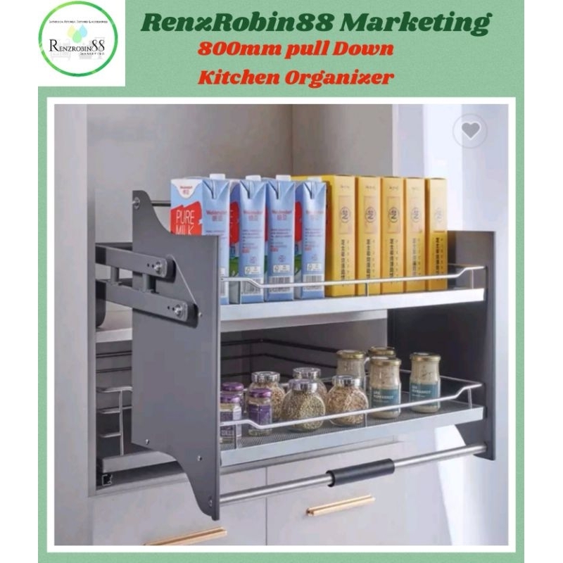 2 layer PULL DOWN kitchen Cabinet organizers/Rack Plates & condiments ...