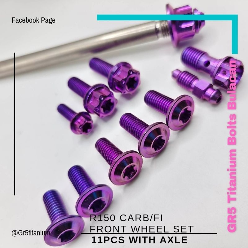 GR5 TITANIUM BOLTS FRONT WHEEL SET | Shopee Philippines