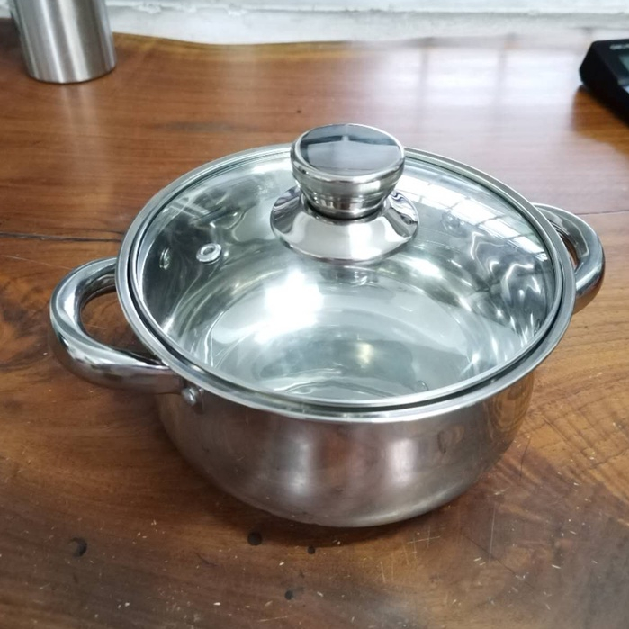 Stainless Steel After Arc Soup Pot With Glass Cover Sauce Pot Kaldero ...