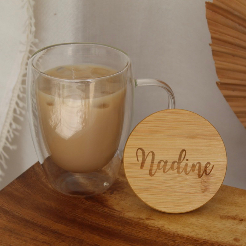 Personalized Engraved Double Wall Glass Mug 250ml Giveaway Souvenir ...