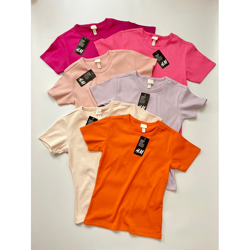 HM Basic Ribbed Tops (Non-Crop) | Shopee Philippines