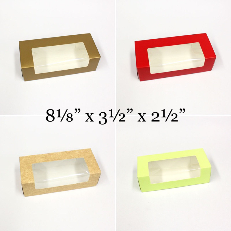 RM BOXES 8⅛” x 3½” x 2½” Preformed Cake Box / Pastry Box / Loaf Box( 5 ...