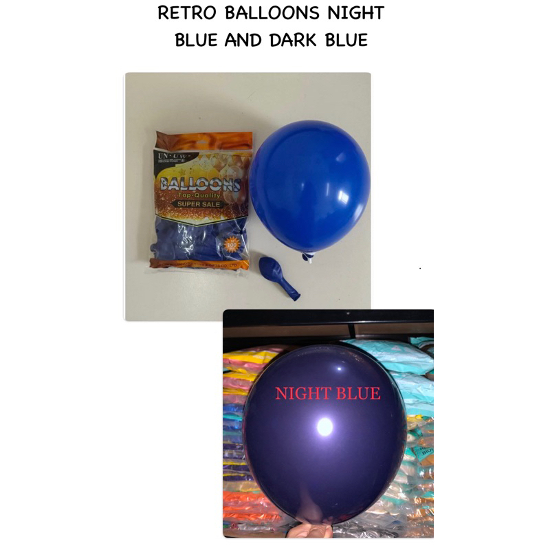 RETRO DARK BLUE AND NIGHT BLUE ROUND BALLOONS HIGH QUALITY BALLOONS ...