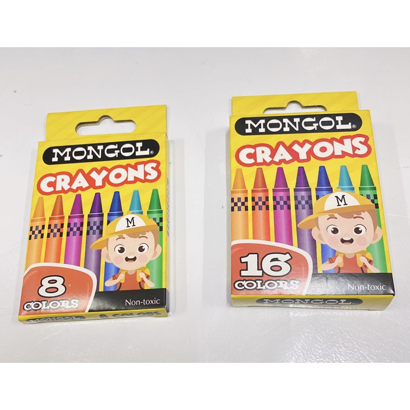 Mongol Crayons non toxic avilable in 8, and 16 vibrant colors. | Shopee ...