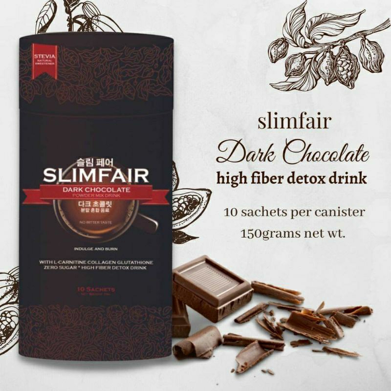 Slimfair Dark Chocolate High Fiber Detox | Shopee Philippines