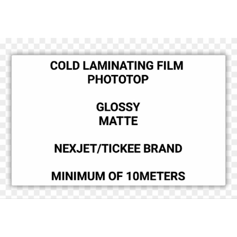 COLD LAMINATING FILM " PHOTOTOP" NEXJET AND TICKEE BRAND #metro ...