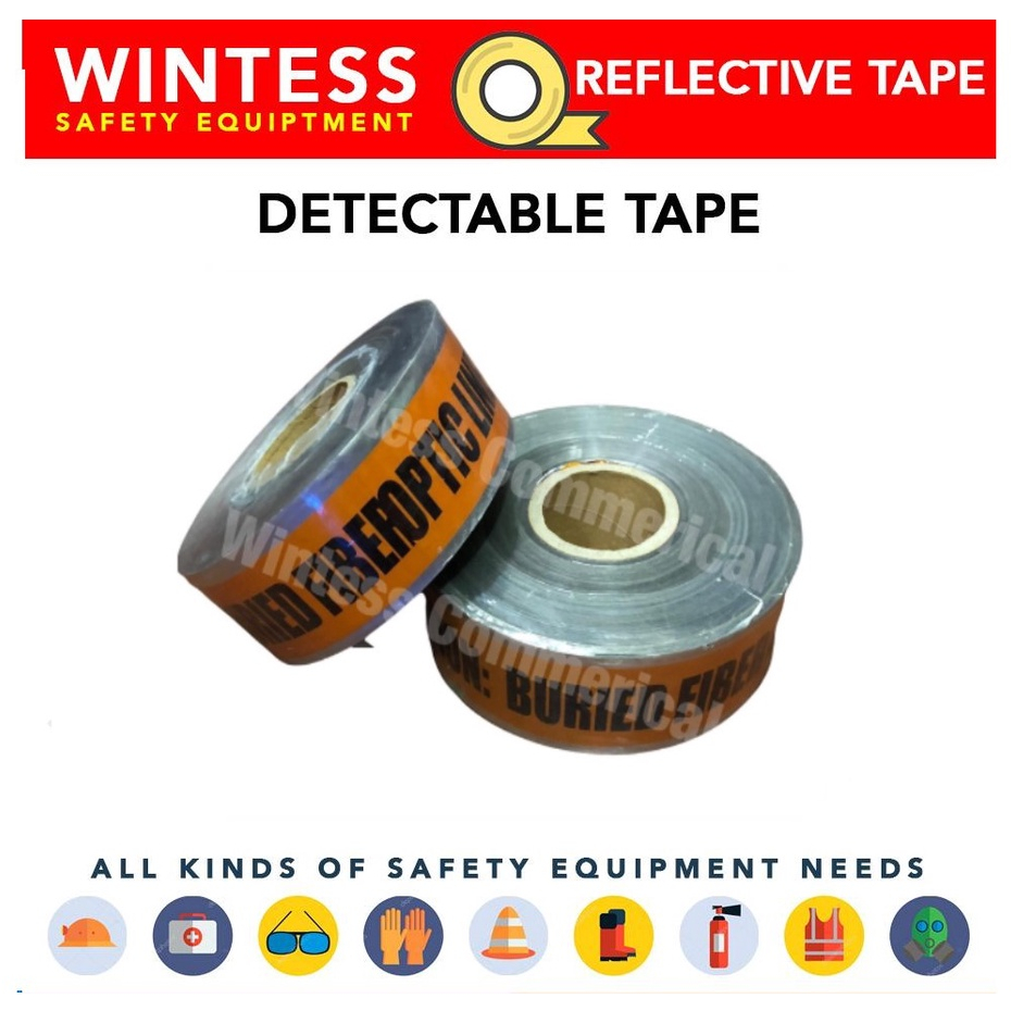 Detectable Warning Tape Caution Buried Fiber Optic Line | Shopee ...