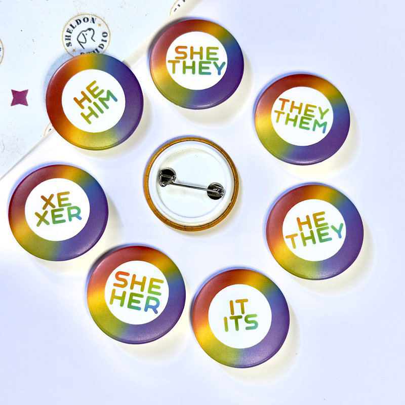 Gender Pronouns Button Pin | 1.25 inches | Shopee Philippines