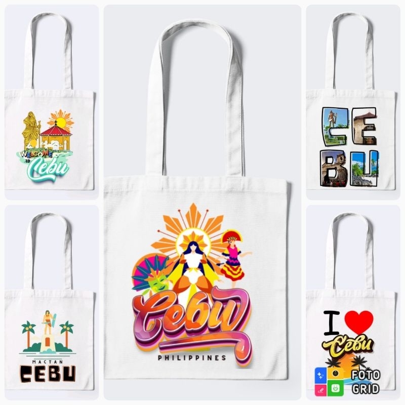 CEBU DESIGNS TOTE BAG CANVAS KATSA WITH ZIPPER AND NO ZIPPER | Shopee ...