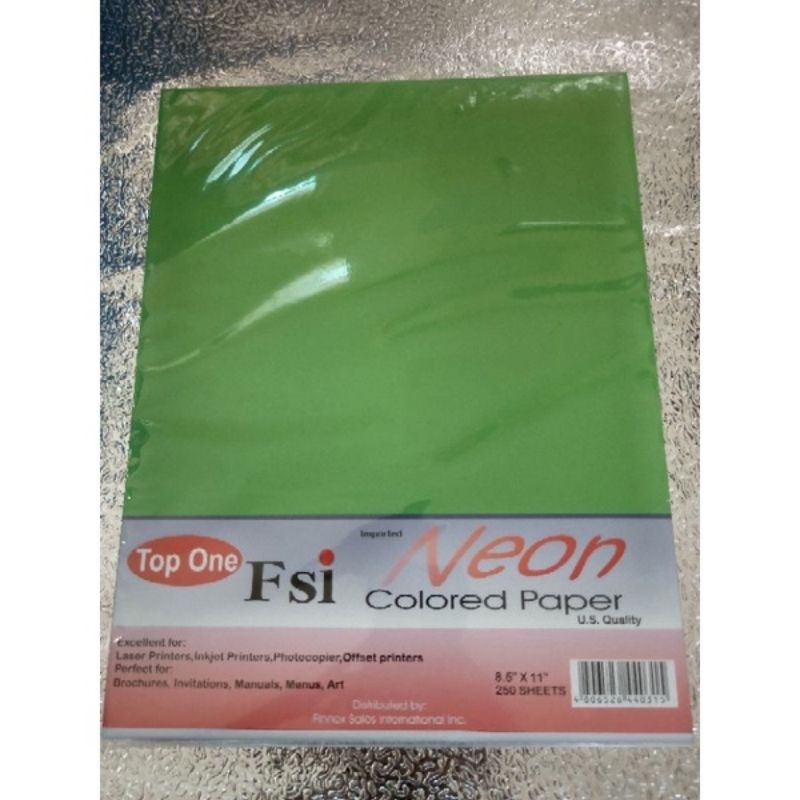 250 Sheets Fsi Neon Colored paper | Shopee Philippines