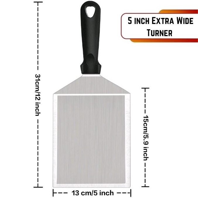 Turner for Pancake or Burger 6x5 inch Wide Grill Stainless Steel ...
