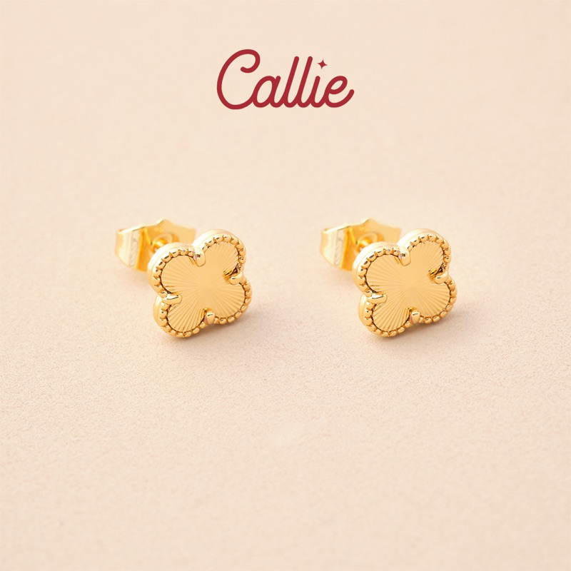 Callie 14k Gold Plated Premium Gold Clover Earrings Shop Callie ...
