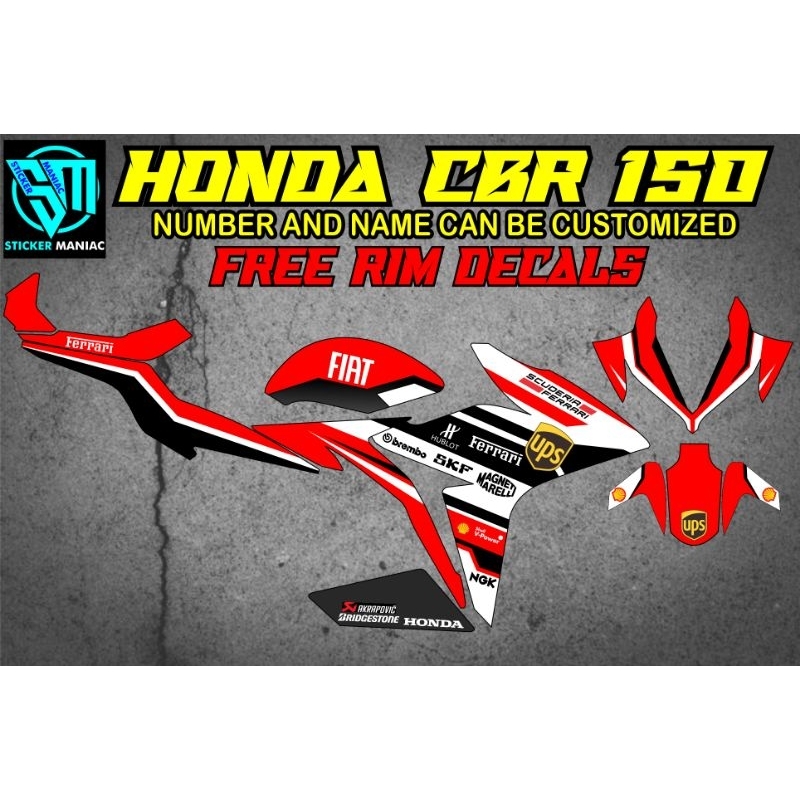 Honda cbr 150 R full Laminated decals, free rim decals | Shopee Philippines