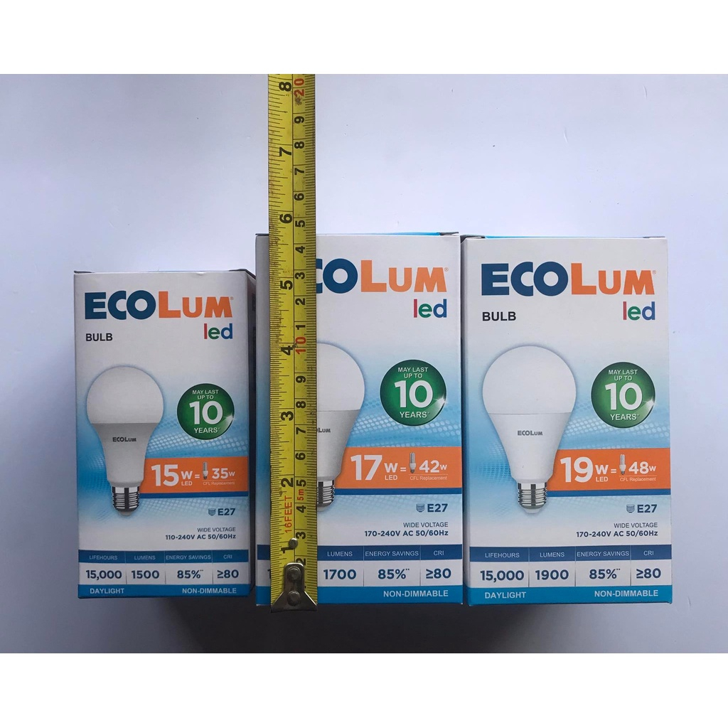 Ecolum LED Bulb 15w, 17w, 19w (Daylight) | Shopee Philippines
