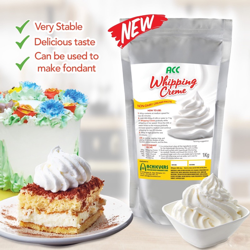 ACC Whipping Cream Non Dairy Topping Frosting Icing 1kg Suisse chips ...