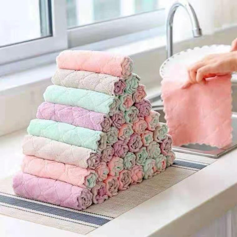 Soft Kitchen Washing Dish Bowl Cloth Clean Hand Towel Kitchen Dishcloth ...
