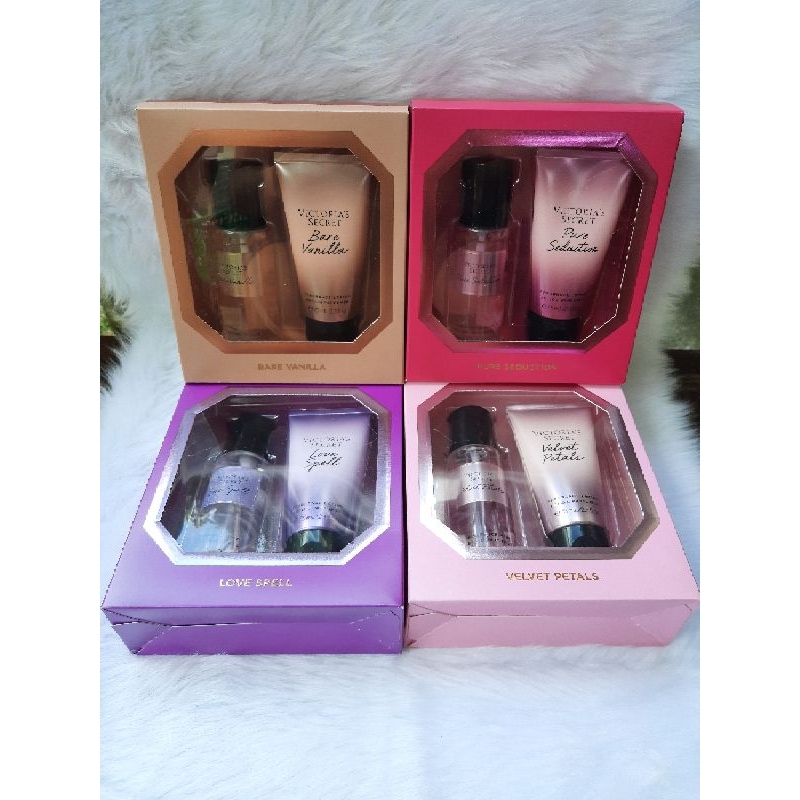 Travel Size Set Love Spell/ Bare Vanilla/ Pure Seduction/ Velvet Petals Victoria's Secret ...